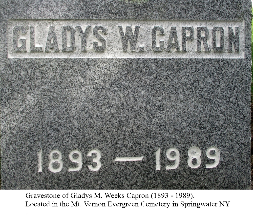 Harold E. Capron and Gladys M. Weeks - Hemlock and Canadice Lakes