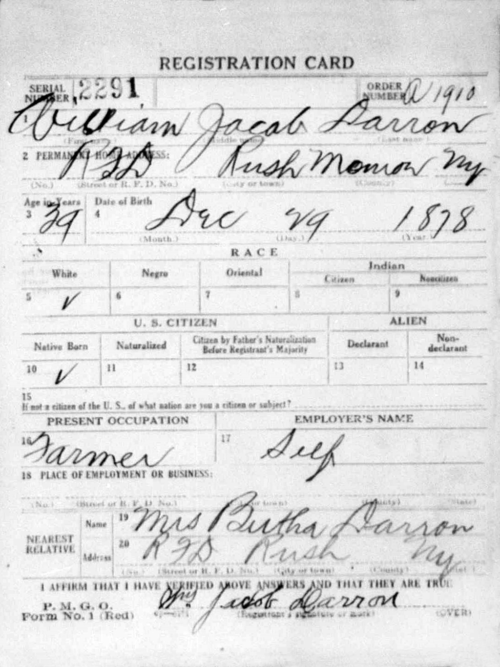 William J. Darron and Bertha A. Ward - Hemlock and Canadice Lakes